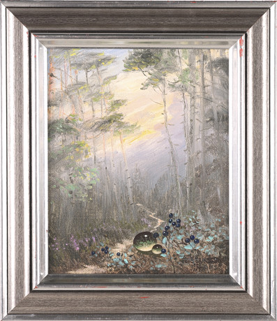 OLLE "DROPPEN" ERIKSSSON (FÖDD 1939). Drop by forest road, signed and ...