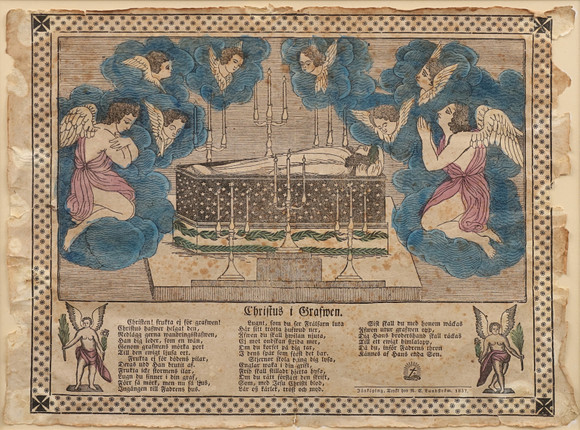 COFFIN LETTER, hand-colored print, unsigned. Folk art - Other - Auctionet