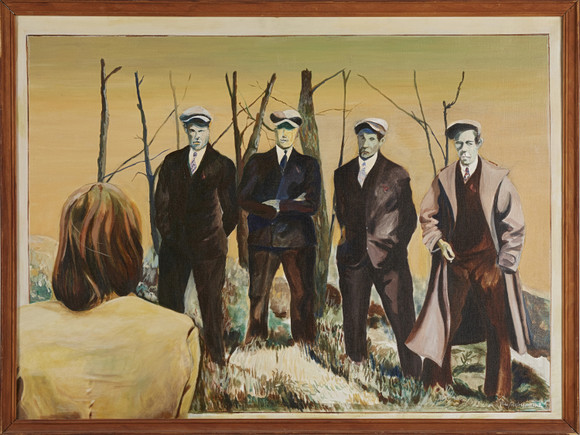 PEDER JOSEFSSON (FÖDD 1943). "Framför 30-talsbild" acrylic on canvas ...