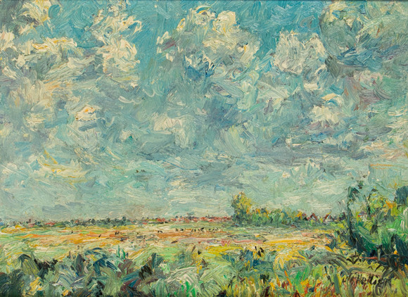 HANS THEODOR HALLIER (1908-1982). Sommarlandskap nära Ritterhude. Konst ...