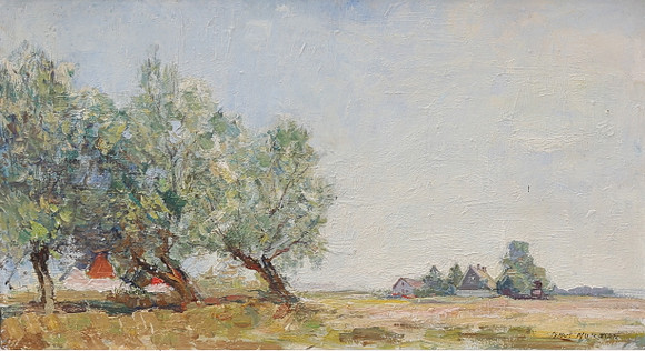 KNUT NORMAN. "Eastern landscape, oil on Board, signed. Art - Paintings ...