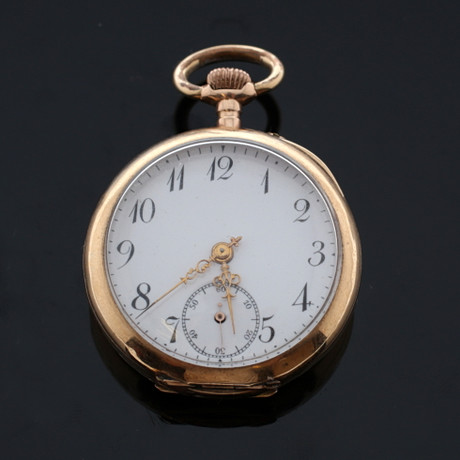 POCKET WATCH, so-called grandmother clock, 14k gold, 18/1900s, total ...
