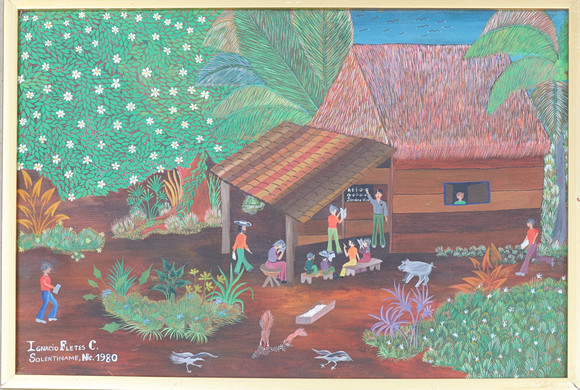 JOSÉ IGNACIO FLETES CRUZ. oil on canvas, signed, Solentiname, 1980. Art ...
