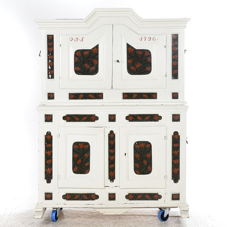 CABINET, 2-piece, 19th century, later painted. Furniture - Cupboards ...