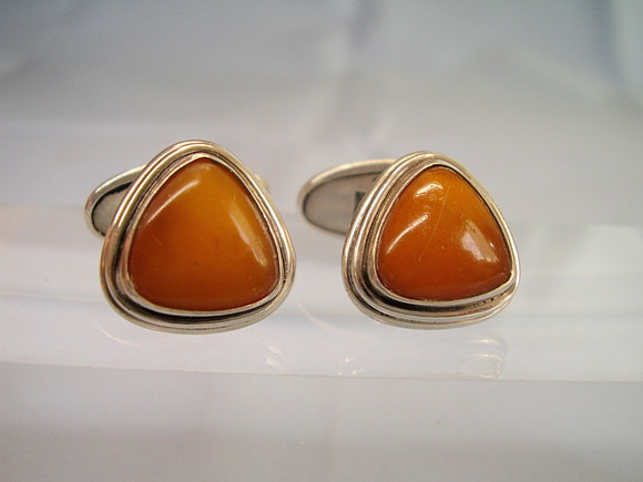 BÄRNSTEN MANSCHETTKNAPPAR SILVER 835 FISCHLAND. Smycken & Ädelstenar ...