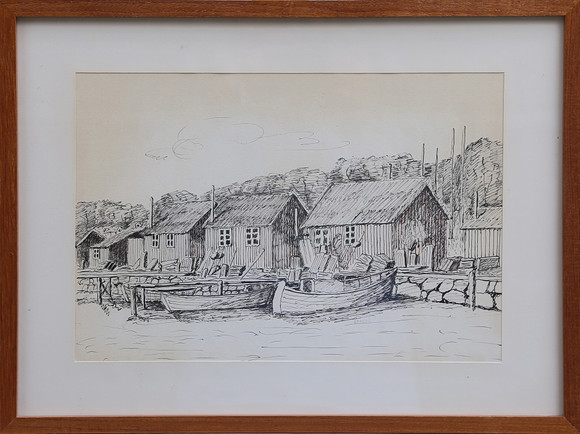 ATTRIBUTED TO BERT ZEDRÉN. DRAWING, ink, Stensö, Kalmar, 1900s. Art ...