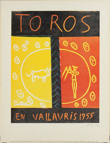 PABLO PICASSO. "El Toro". Reproduction. Signed Picasso in the print ...