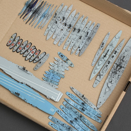 SHIP MODELS, approx. 54 mostly warships, metal, Triang. Toys - Auctionet