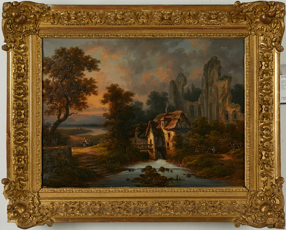 ALEXANDER GÉRÉ. Oil on canvas, 19th century, signed, rural motif, gilt ...