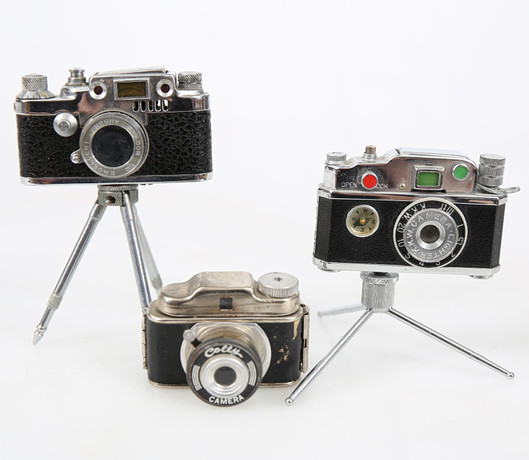 MINIATURE CAMERA AND LIGHTER, 3 parts, including Colly. Photo, Cameras ...