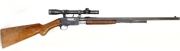 223. GUN, Pumpe repeater, mærke FN, model Trombone Take Down, kaliber ...