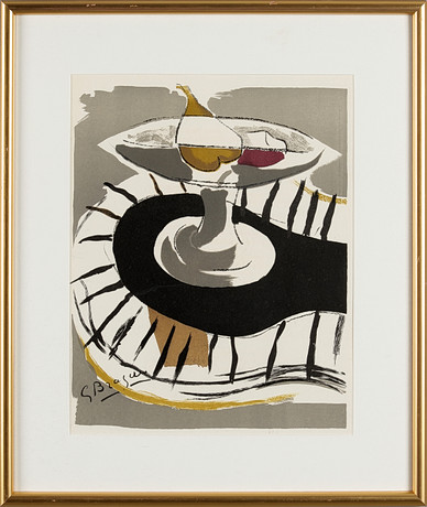 GEORGES BRAQUE. Färglitografi, efter, ''Comportier'', 1952. Konst ...