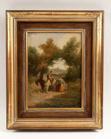 George Edward Cook, målning, 'Framför byn', 1890. Konst - Måleri ...