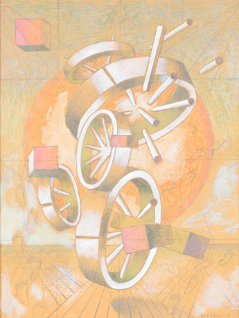 ERIC OLSON. "Hemilavagn", drawing, signed -69. Art - Paintings - Auctionet