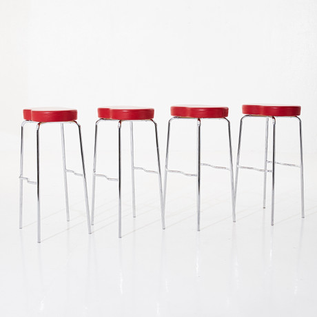 MATERIA, "The Bean", bar stools, 4 pieces, contemporary, chrome legs ...