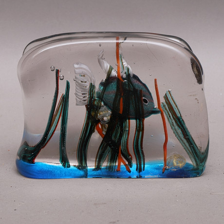 GINO CENEDESE. glass block, fish, Murano, 20th century. Glass - Other ...