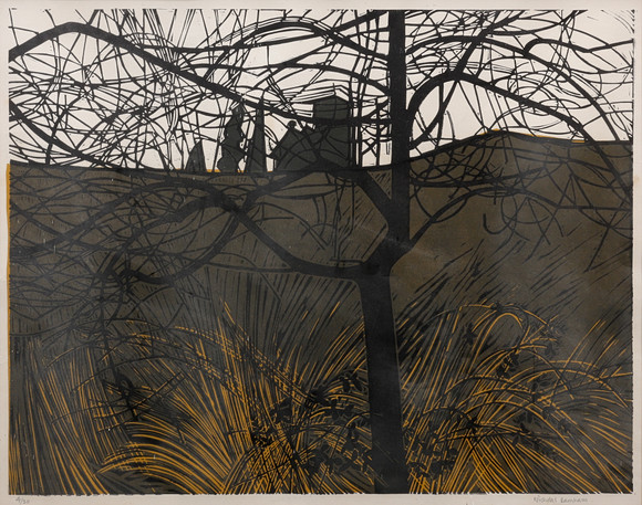 NICHOLAS BARNHAM (1939-2021). GENOM TRÄDEN. Konst - Grafik - Auctionet