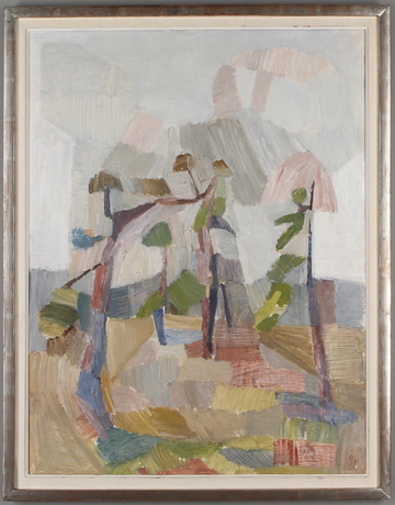 FRITZ SJÖSTRÖM. Landscape composition, oil on canvas, monogram signed ...