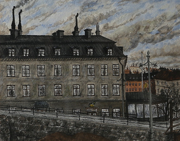 OLLE THORELL. Hornsgatan, watercolour, signed. Art - Paintings - Auctionet