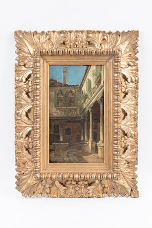 HUGO LOUIS. Hugo Louis, målning, andalusisk uteplats. Konst - Måleri ...