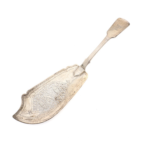 A GEORGE IV SILVER FIDDLE PATTERN FISH SLICE. Silver & Metals - Silver ...