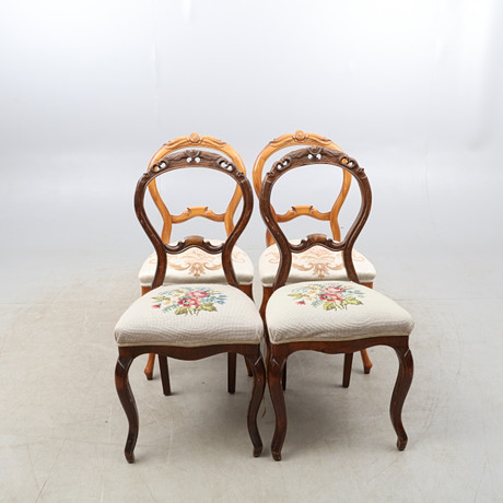 SILLAS, 4 piezas, estilo rococó, 1900. Muebles - Sillas y sillones ...