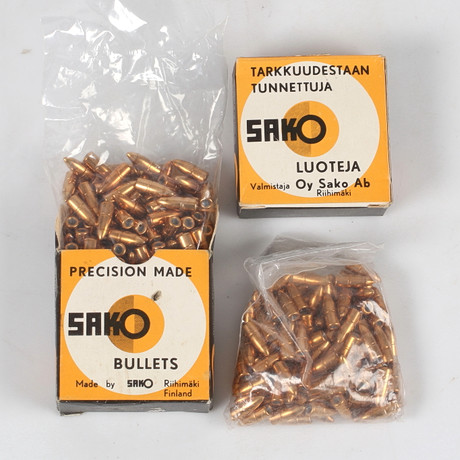 RIFLE BULLETS, 300 pcs. 5.7 cal. .222 50 grain, full jacket, Sako ...