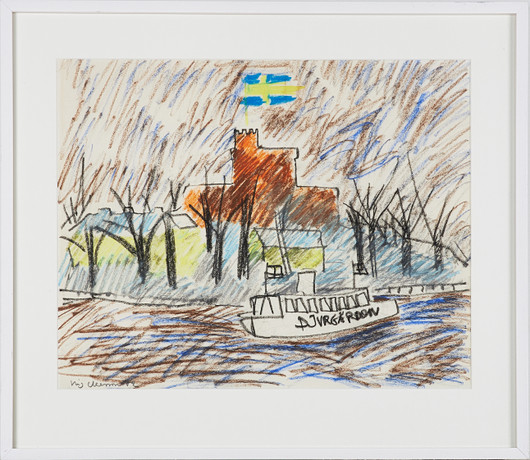 STIG (SLAS) CLAESSON. Kastellholmen, pastell, signerad Stig Claesson ...