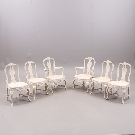 SILLAS, 6 piezas, estilo Rococó, principios del siglo XX. Muebles ...