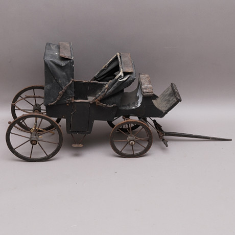 DROSKA, trä, metall & skinn, 1800/1900-tal. Leksaker - Auctionet
