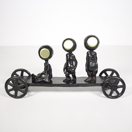 MARTIN SMIDA. HANS ATELJÉ. ”De tre taxichaufförerna”, skulpturer (3 ...
