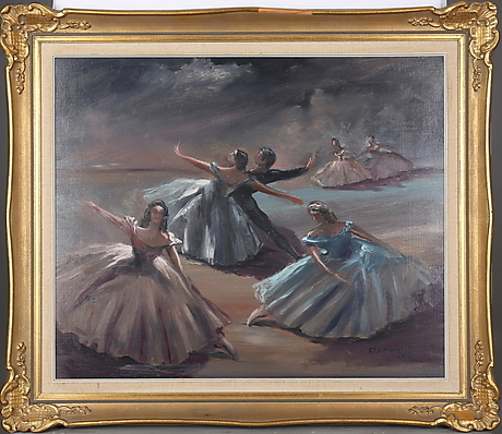 ALBERTO SPADOLINI. Ballett. Öl auf Platte, signiert und datiert 1963 ...