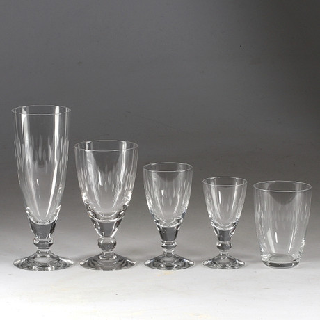 GLASSWARE, 58 pieces, polished decor, 1930s/1940s. Glass - Tableware ...
