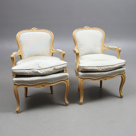 SILLAS BRAZO, 2 piezas, estilo rococó, década de 1900. Muebles - Sillas ...