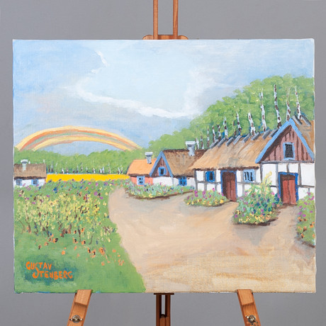 GUSTAV STENBERG. Oil on canvas. "Old Farm Österlen", signed and dated ...