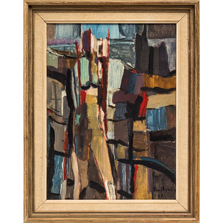 PER THORLIN (born 1923). Figure composition, oil on canvas, signed and ...