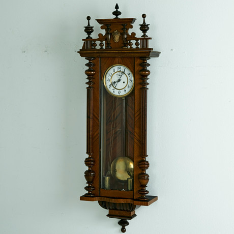 WALL CLOCK, Neo-Renaissance, early 20th century, veneer in i.a. walnut ...