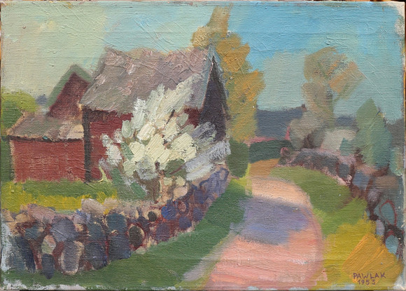 GÖTE PAWLAK (1923-1978). Motiv från Öland, olja på duk, signerad Palack ...