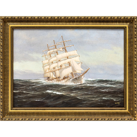 CARL GEORG WALLIN (1893-1978). Four-masted bark Abraham Rydberg, oil on ...