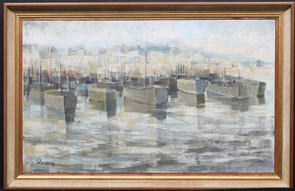 OLLE LARSSON. Olja på duk, signerad, daterad a tergo Marseille 1962 ...