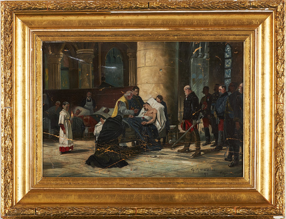 CARL GABRIEL WADELL (1865-1909): "En hjältes död", kopia efter Nils ...