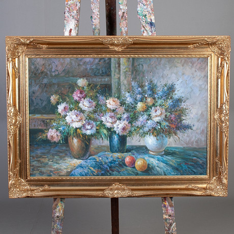 WALTER ADAMS. Blomsterstilleben, olja på duk. Konst - Måleri - Auctionet