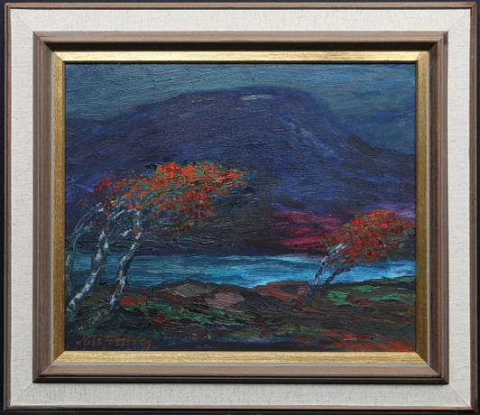 NILS FORSBERG. "Blue evening, Vassijaure". Oil on canvas, signed. Art ...