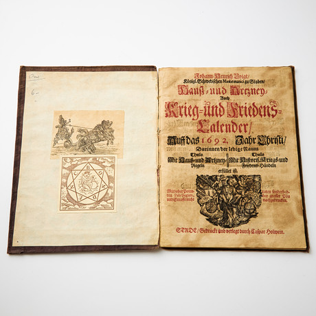 VOIGT'S CALENDAR FOR 1691. Books, Maps & Manuscripts - Auctionet
