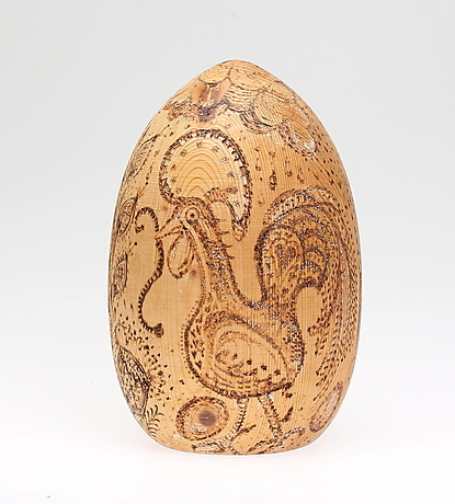 ANNE MARIA HOKE. Escultura en madera, firmada y fechada Anne Maria Hoke ...