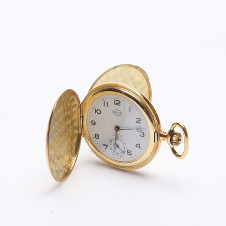 POCKET WATCH, 18k, Nilax, weight approx. 91.1 grams. Clocks & Watches ...