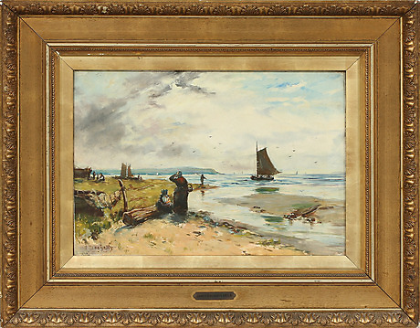 JAMES DOCHARTY. Coastal view. Oil on canvas, signed. Art - Paintings ...