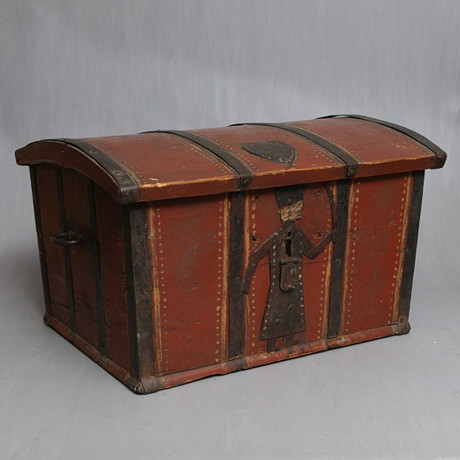 CHEST, common man, 17/1800s. Swedish Folk Art - Bowls & Boxes - Auctionet