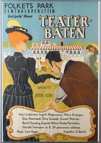 POSTER, the operetta "The Theater Boat", 1951. Art - Engravings ...