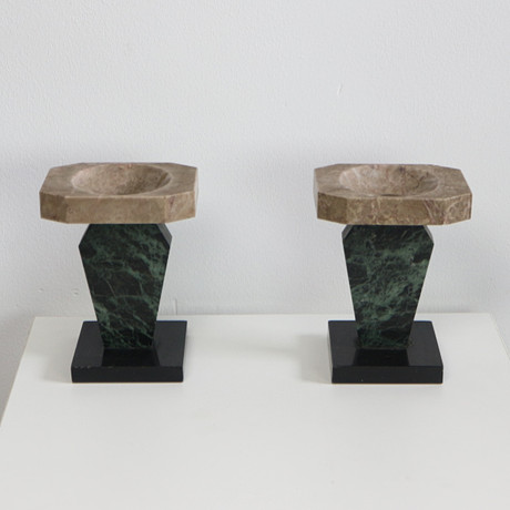 ART DECO MARMOR LJUSSTAKE. Belysning & Lampor - Ljusstakar - Auctionet